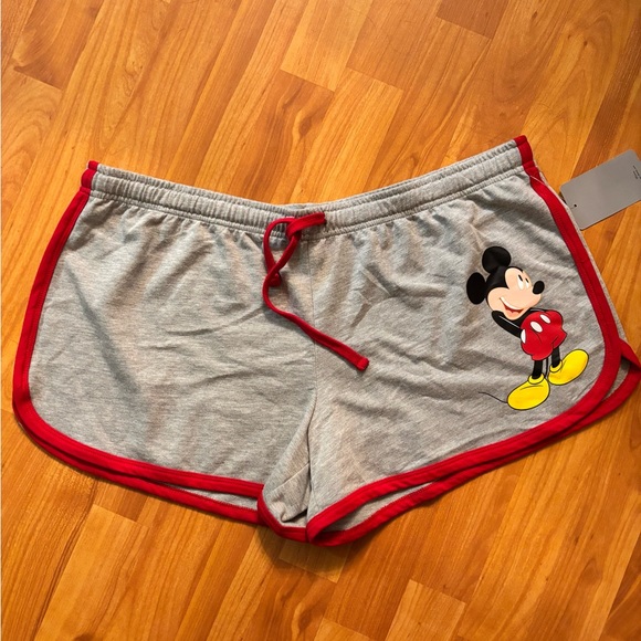 Disney | Shorts | Disney Mickey Mouse Gray And Red Athletic Shorts ...